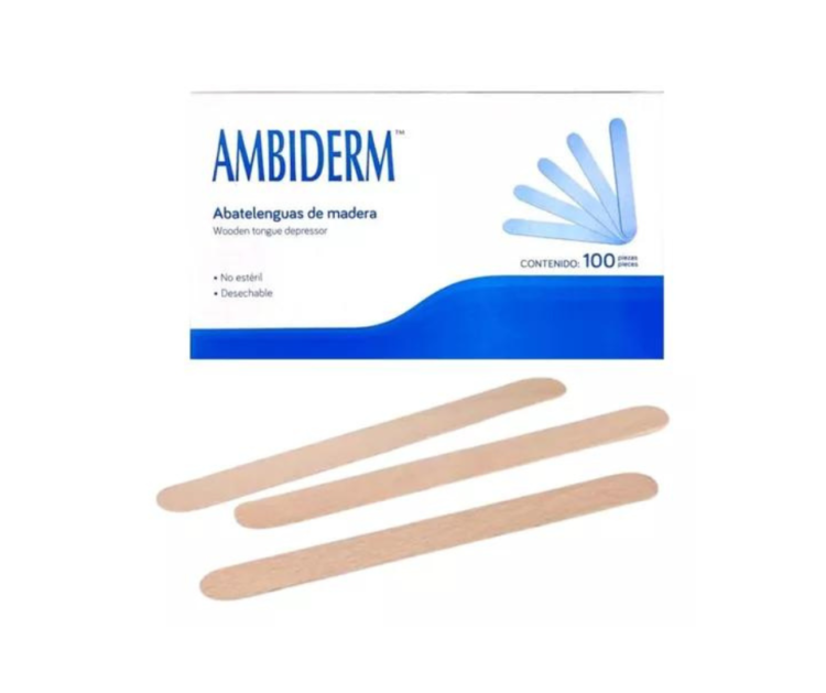ABATELENGUAS CAJA C/100 AMBIDERM – Botica Central