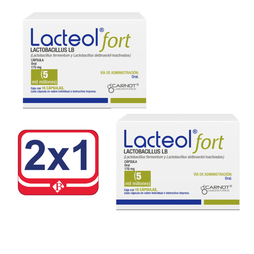 LACTEOL FORT 170 MG (5 MIL MILL) C/16 CAP pack 2×1 – Botica Central